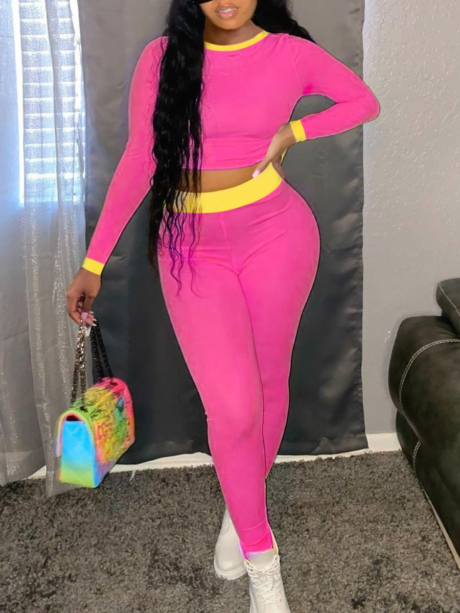 LW Color-lump Pants Set Sale | LovelyWholesale