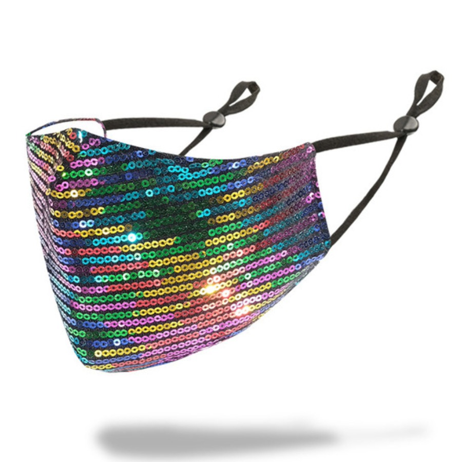 LW COTTON Sequined Gradient Face Mask Sale | LovelyWholesale