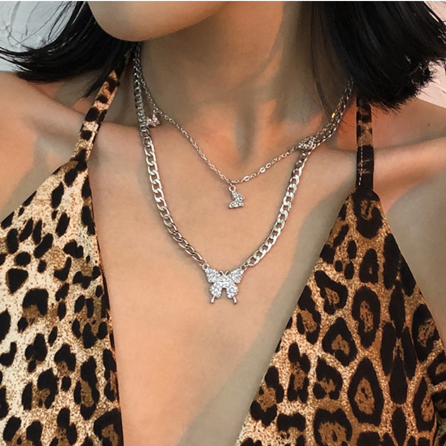 LW Butterfly Decor Layered Necklace Sale | LovelyWholesale