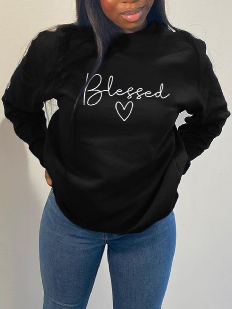 LW Heart Letter Print Sweatshirt Sale | LovelyWholesale