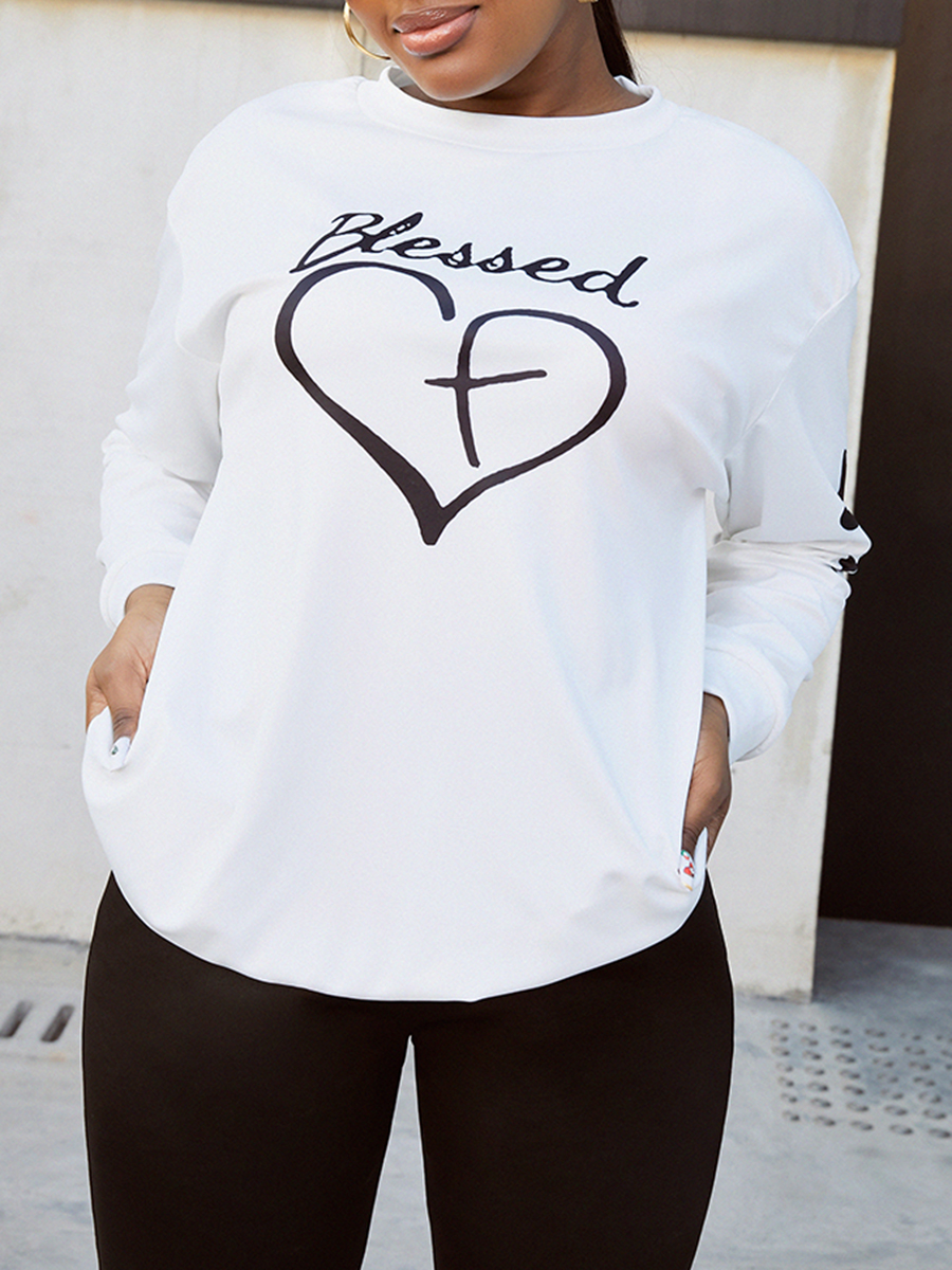 LW Heart Letter Print Sweatshirt Sale | LovelyWholesale