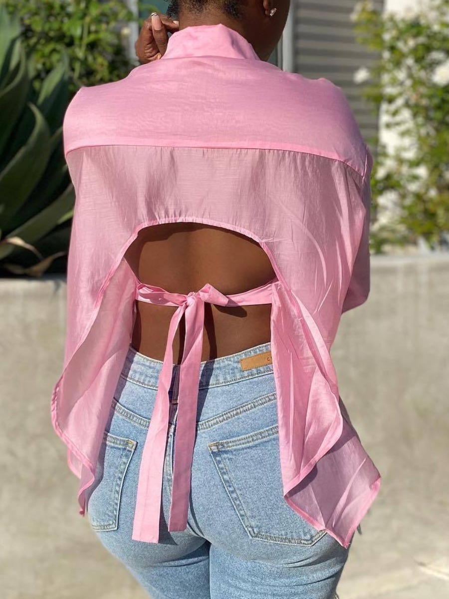 LW Backless Bandage Design Shirt Sale | LovelyWholesale