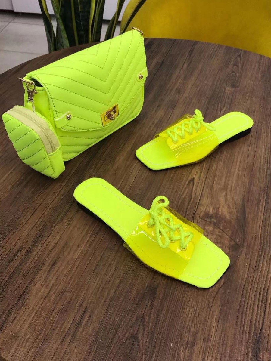 LW Square Toe Lace-up Slides Sale | LovelyWholesale