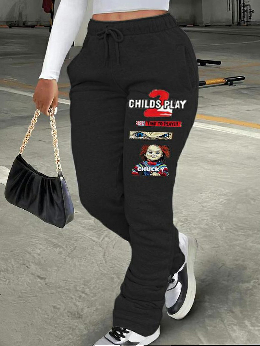 LW Plus Size High Waist Cartoon Print Drawstring Pants Sale ...